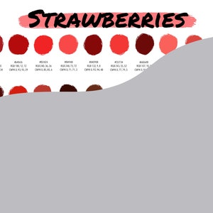 Procreate Color Palette | Strawberries | Instant Download | Digital ...