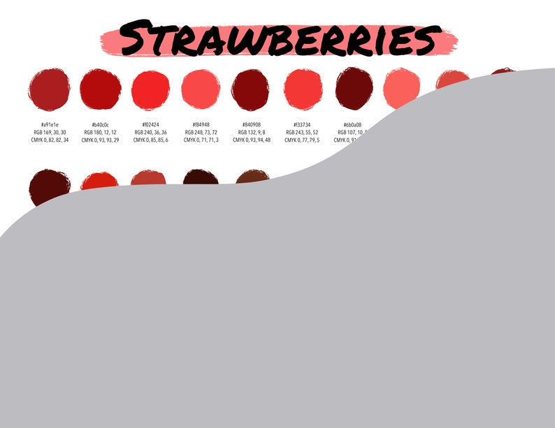 Procreate Color Palette Strawberries Instant Download Digital File ...