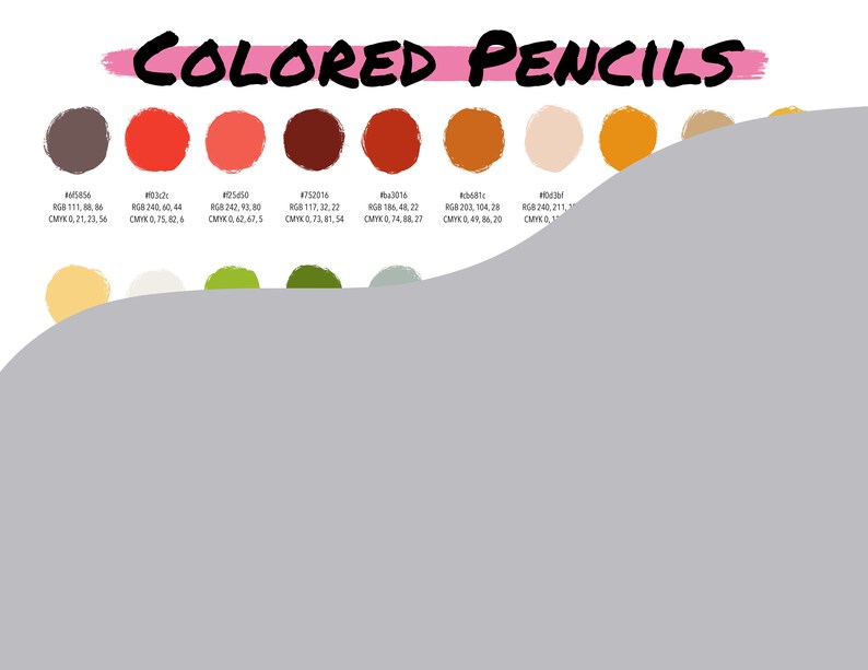 Procreate Color Palette | Colored Pencils | Instant Download | Digital ...