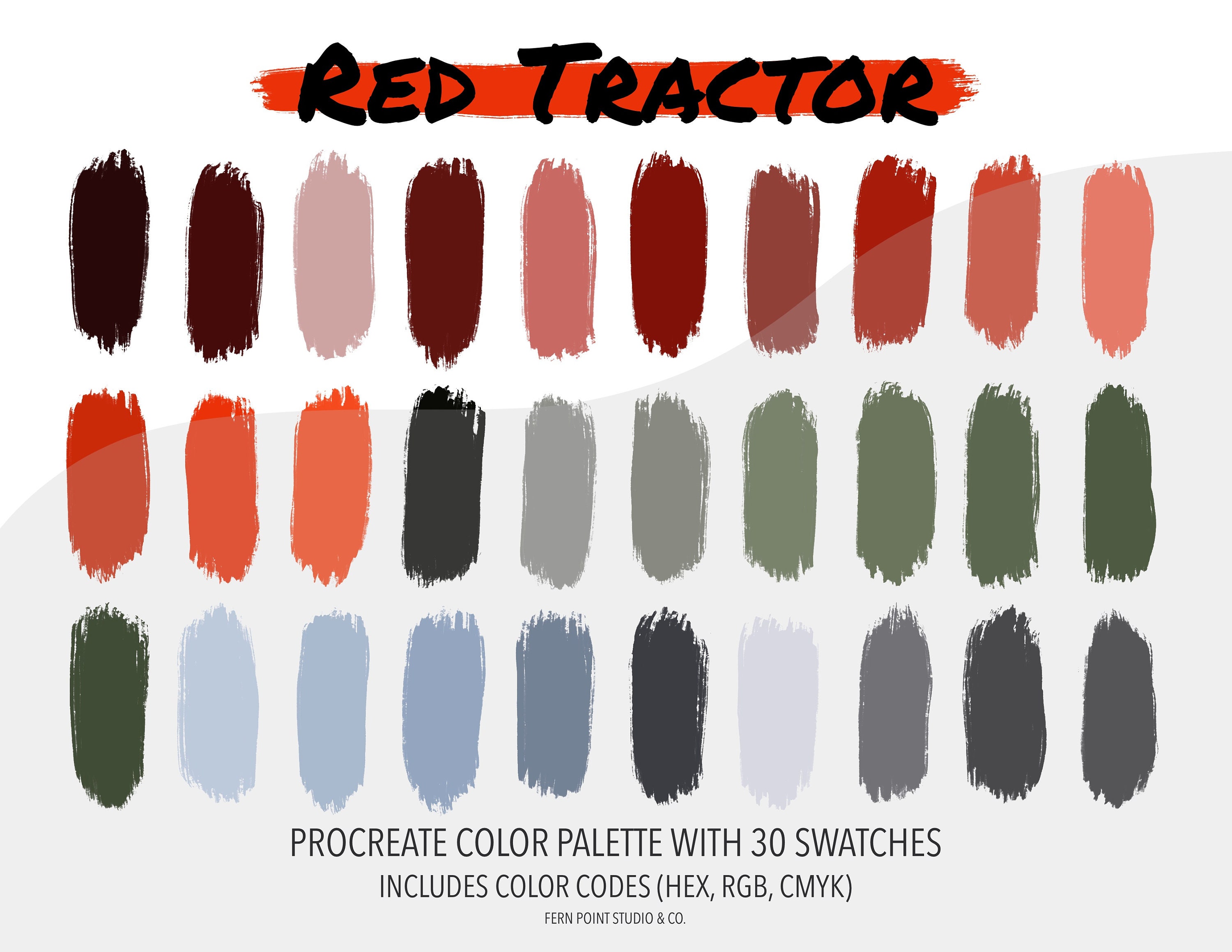 Procreate Color Palette Red Tractor Instant Download Digital File Color ...