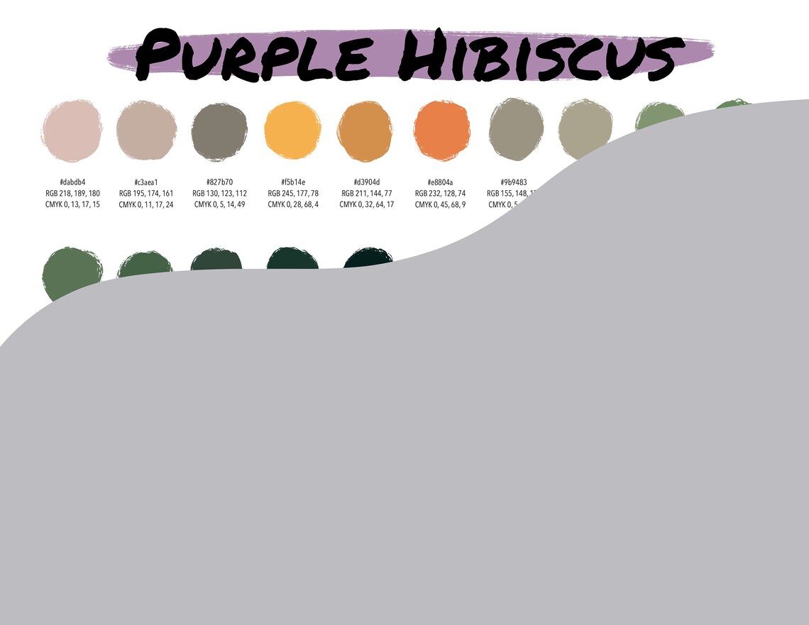 Procreate Color Palette | Purple Hibiscus | Instant Download | Digital ...