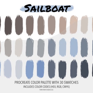 Procreate Color Palette | Sailboat | Instant Download | Digital File ...