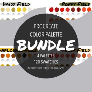 Procreate Color Palette Bundle 4 Palettes Flower Field Instant Download ...