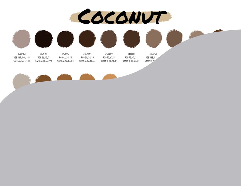 Procreate Color Palette | Coconut | Instant Download | Digital File ...