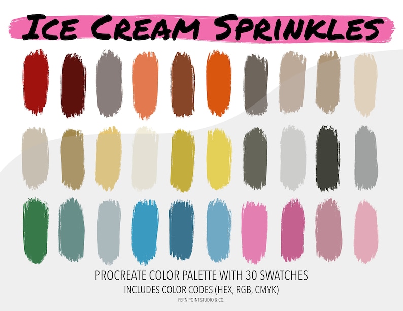 Procreate Color Palette | Ice Cream Sprinkles | Instant Download ...