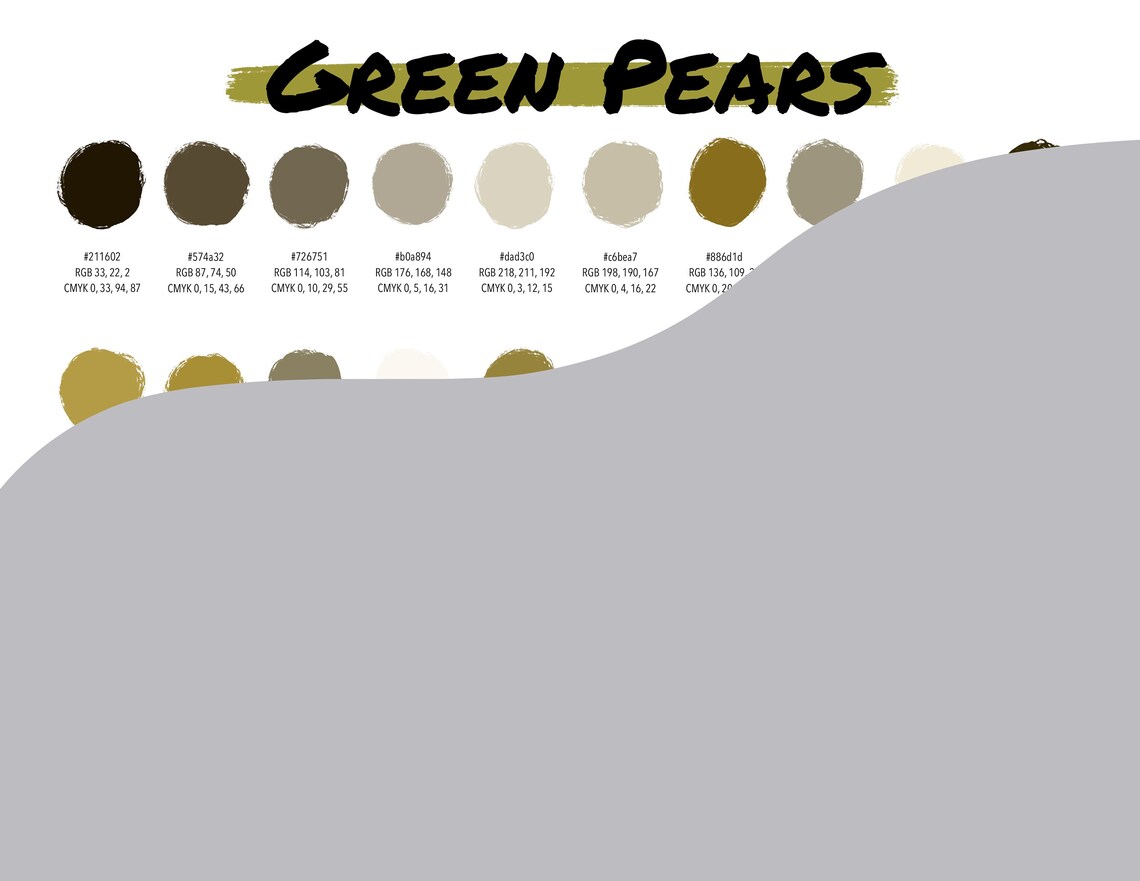 Procreate Color Palette | Green Pears | Instant Download | Digital File ...
