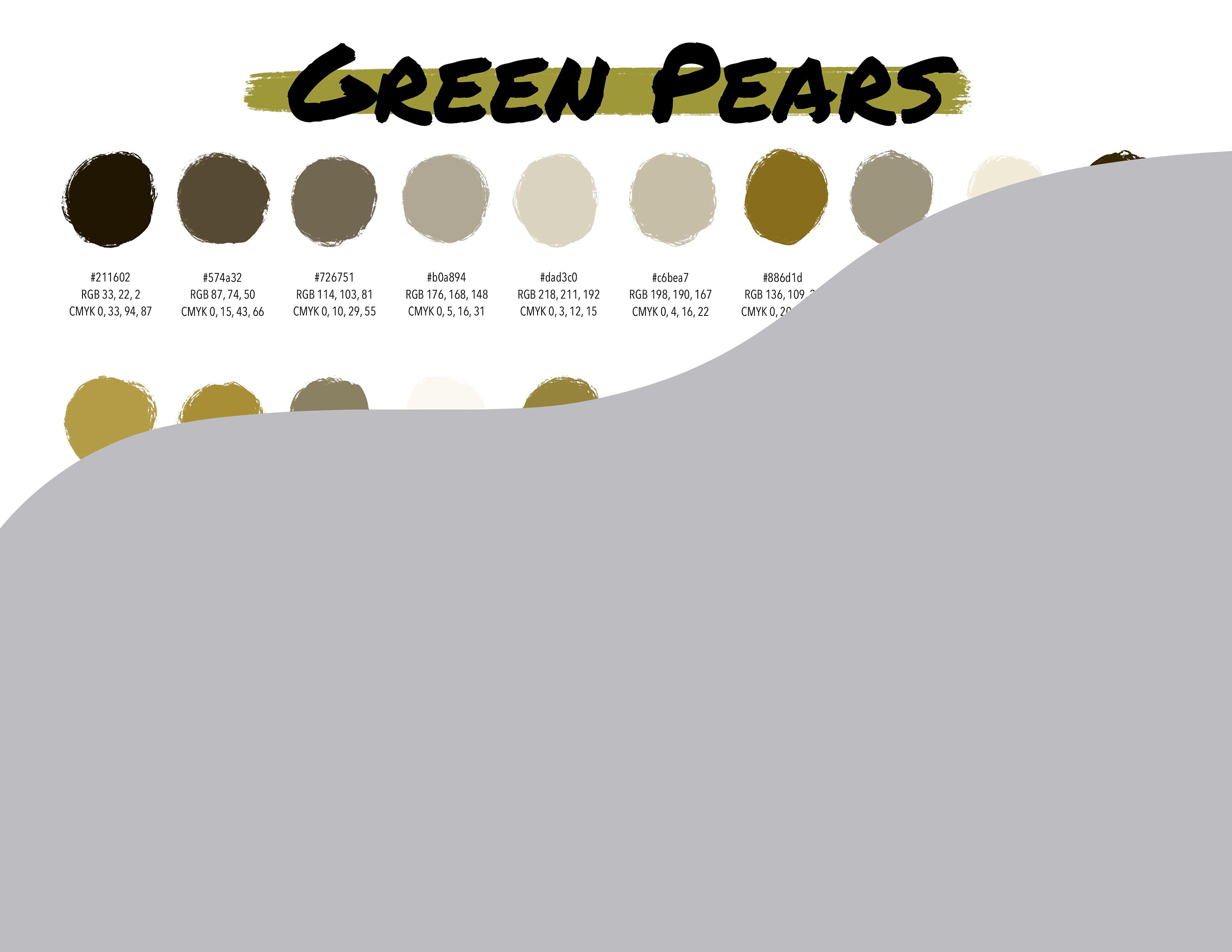 Procreate Color Palette Green Pears Instant Download Digital File Color Swatches Color Codes Hex