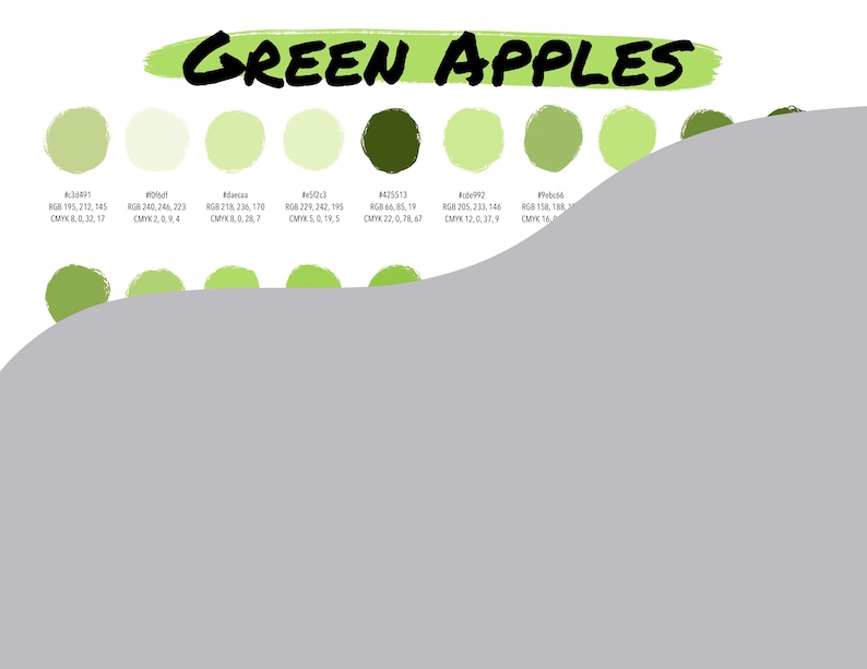 Procreate Color Palette | Green Apples | Instant Download | Digital ...