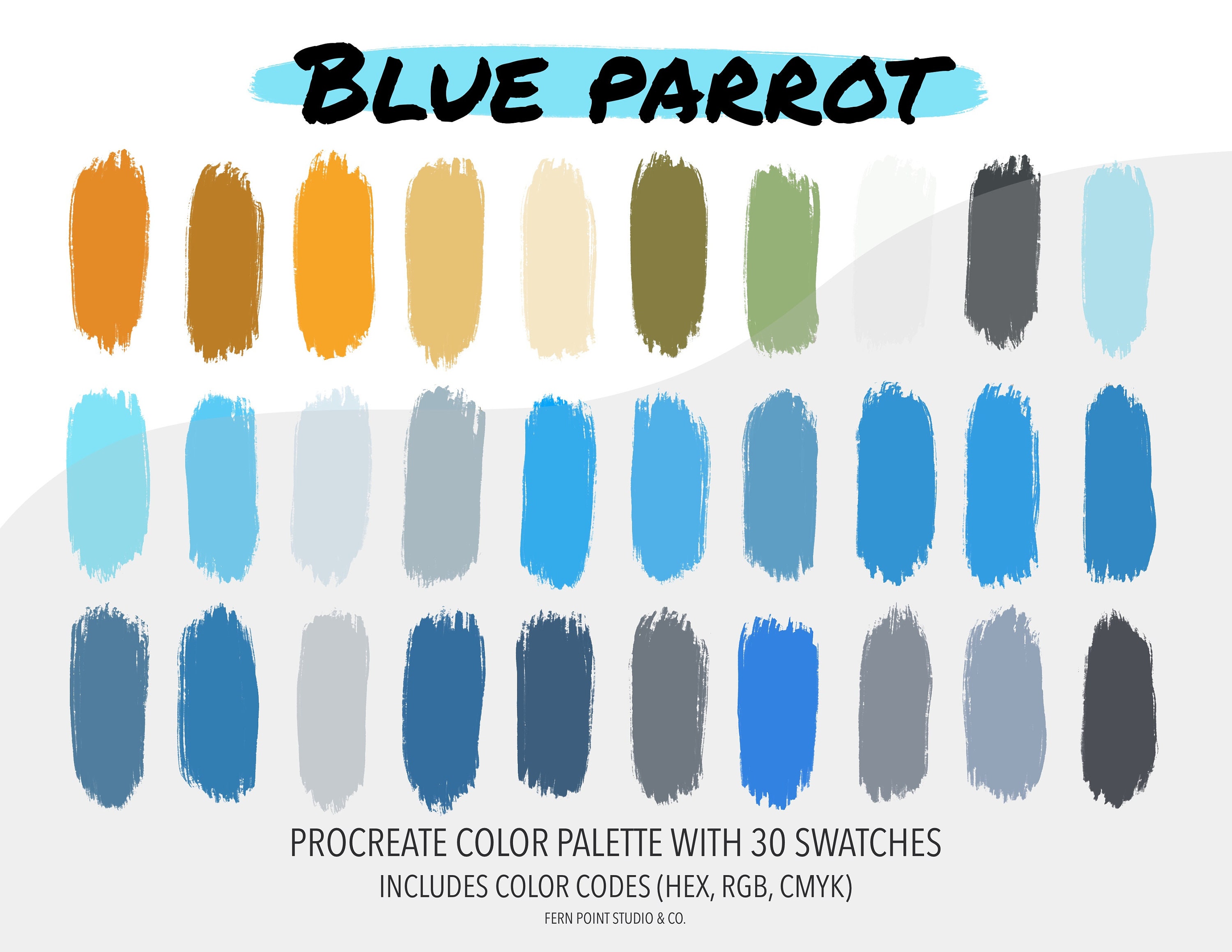 Procreate Color Palette Blue Parrot Instant Download Digital File Color ...