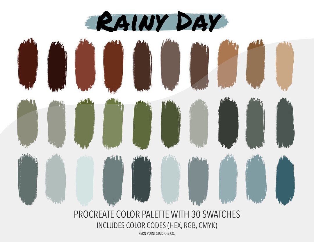 Procreate Color Palette Rainy Day Instant Download Digital File Color ...