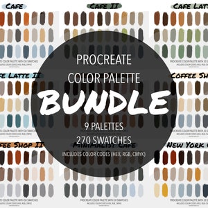 Procreate Color Palette Bundle | 9 Palettes | Coffee Shop | Instant ...