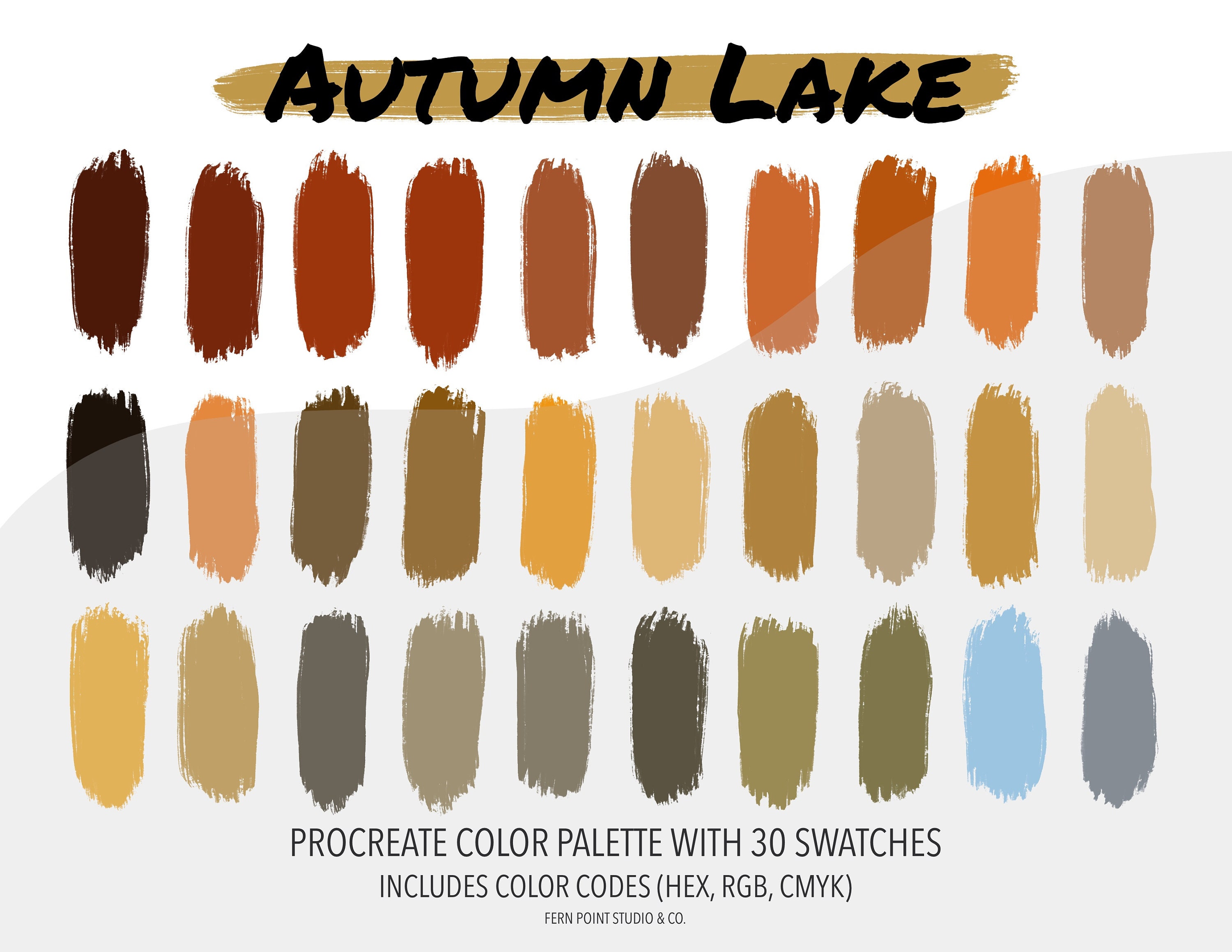 Procreate Color Palette Bundle 4 Palettes Autumn Instant Download Digital File Color Swatches