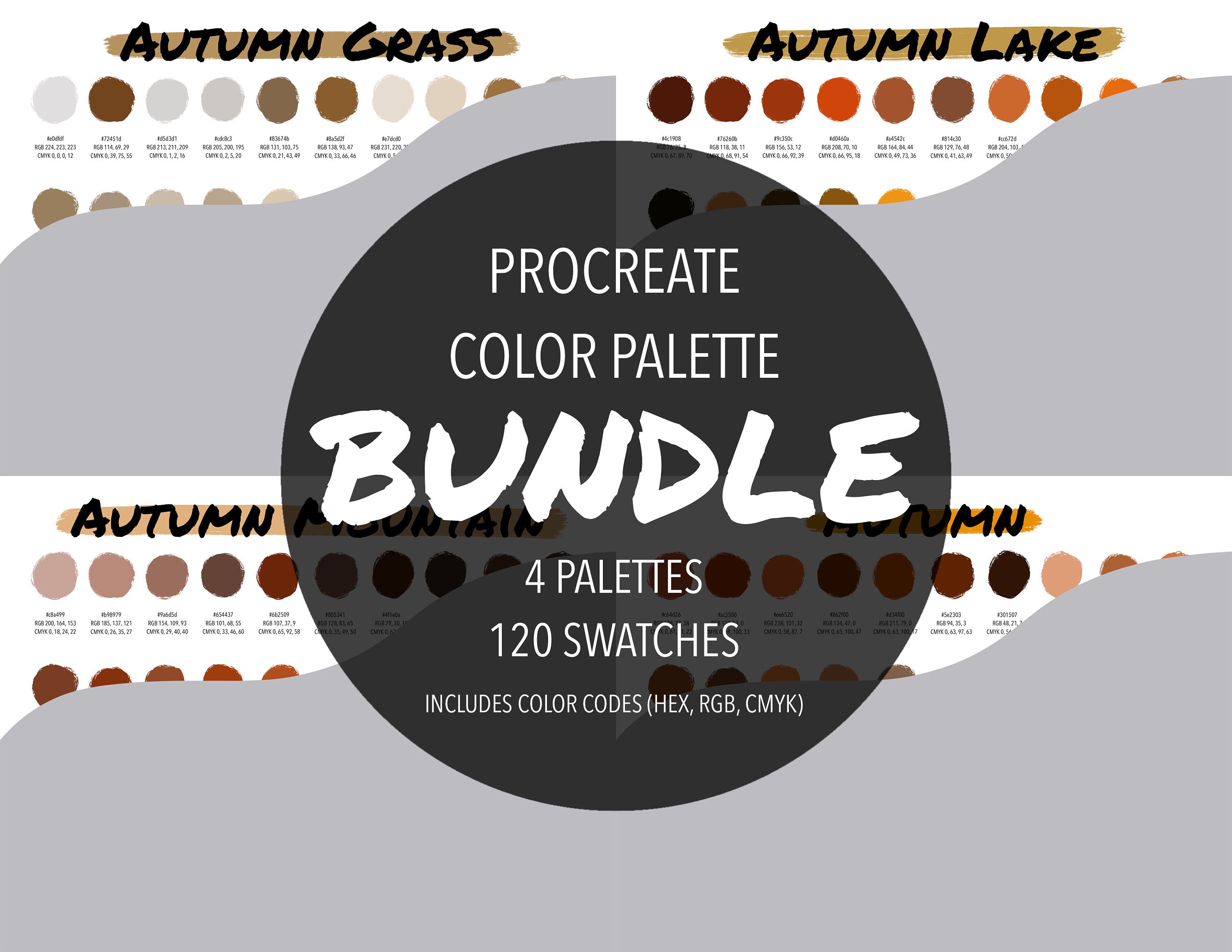 Procreate Color Palette Bundle 4 Palettes Autumn Instant Download ...