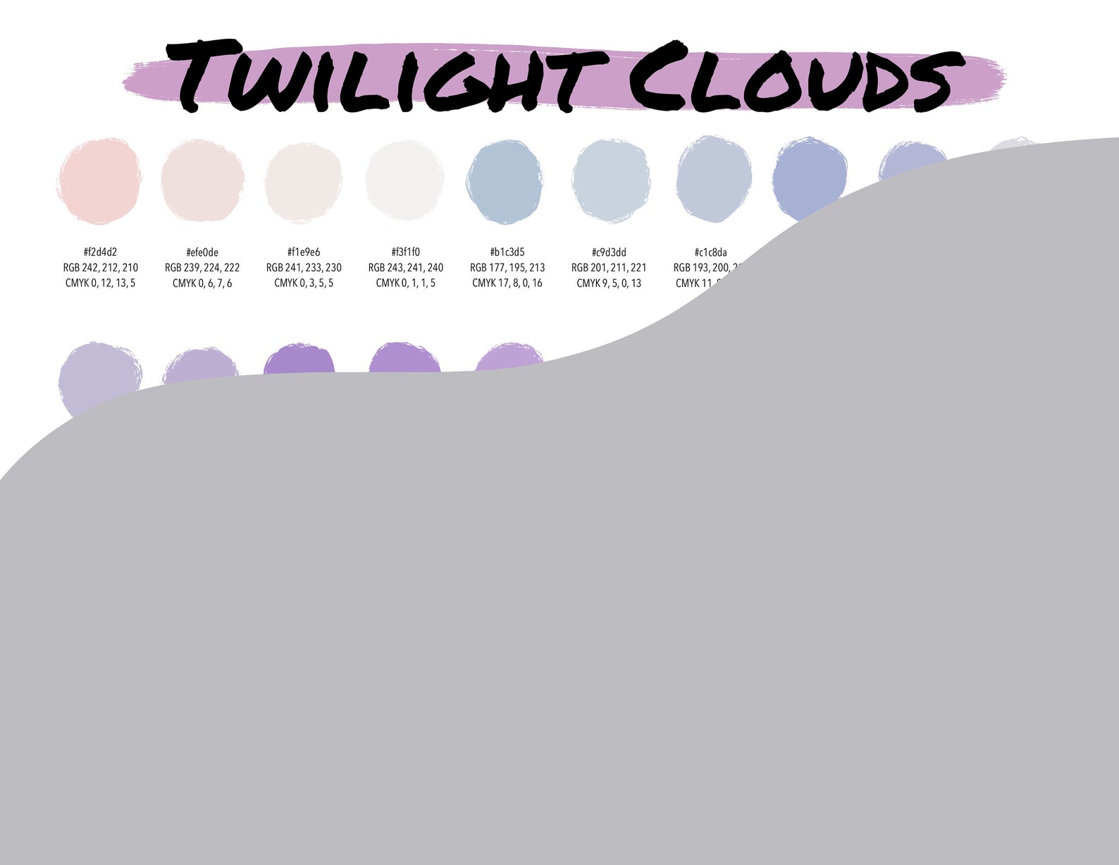 Procreate Color Palette | Twilight Clouds | Instant Download | Digital ...