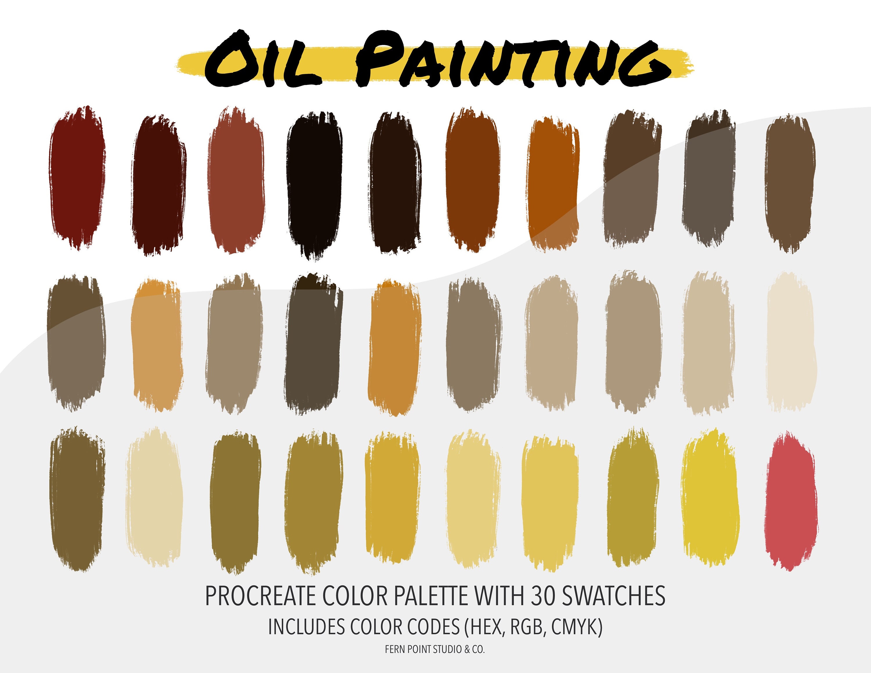 Procreate Color Palette | Oil Painting | Instant Download | Digital ...