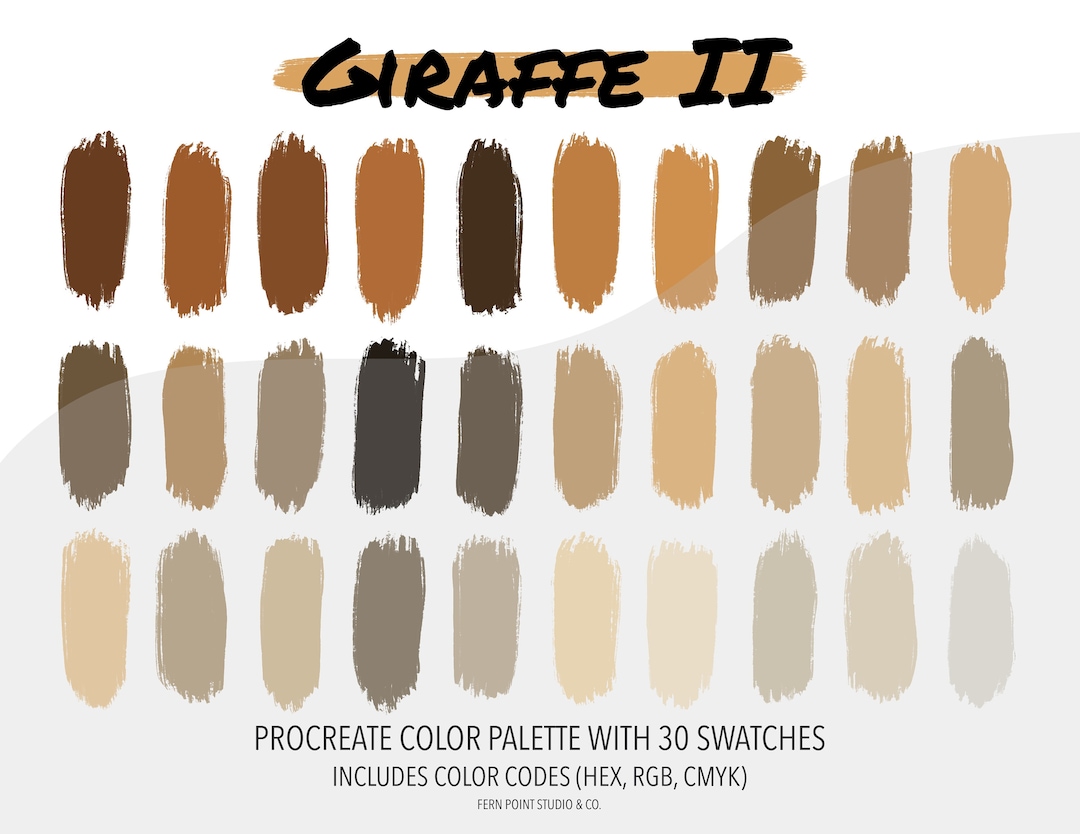 Procreate Color Palette Giraffe 2 Instant Download Digital File Color ...