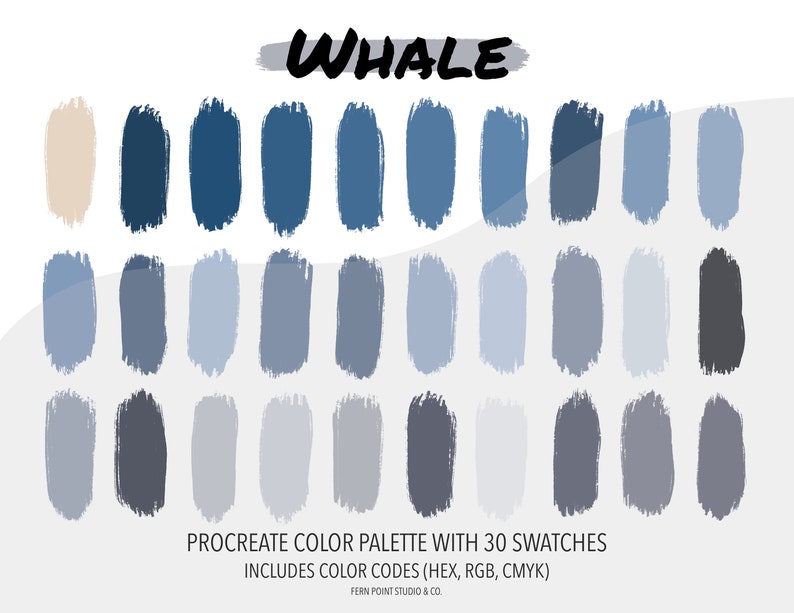 Procreate Color Palette | Whale | Instant Download | Digital File ...