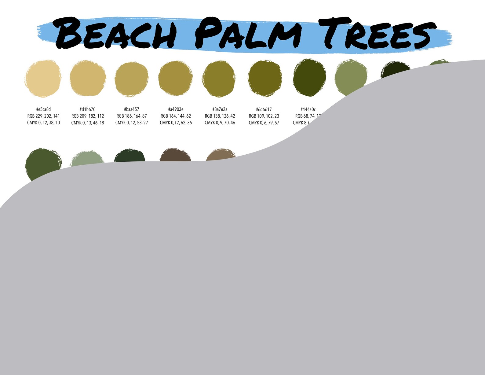 Procreate Color Palette | Beach Palm Trees | Instant Download | Digital ...