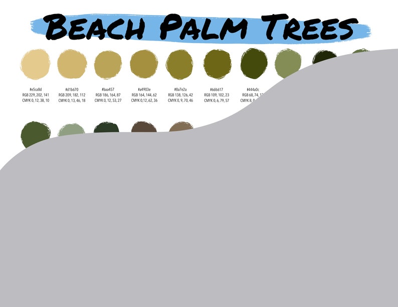 Procreate Color Palette | Beach Palm Trees | Instant Download | Digital ...