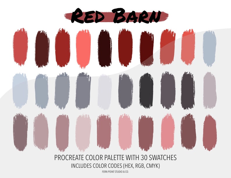 Procreate Color Palette | Red Barn | Instant Download | Digital File ...