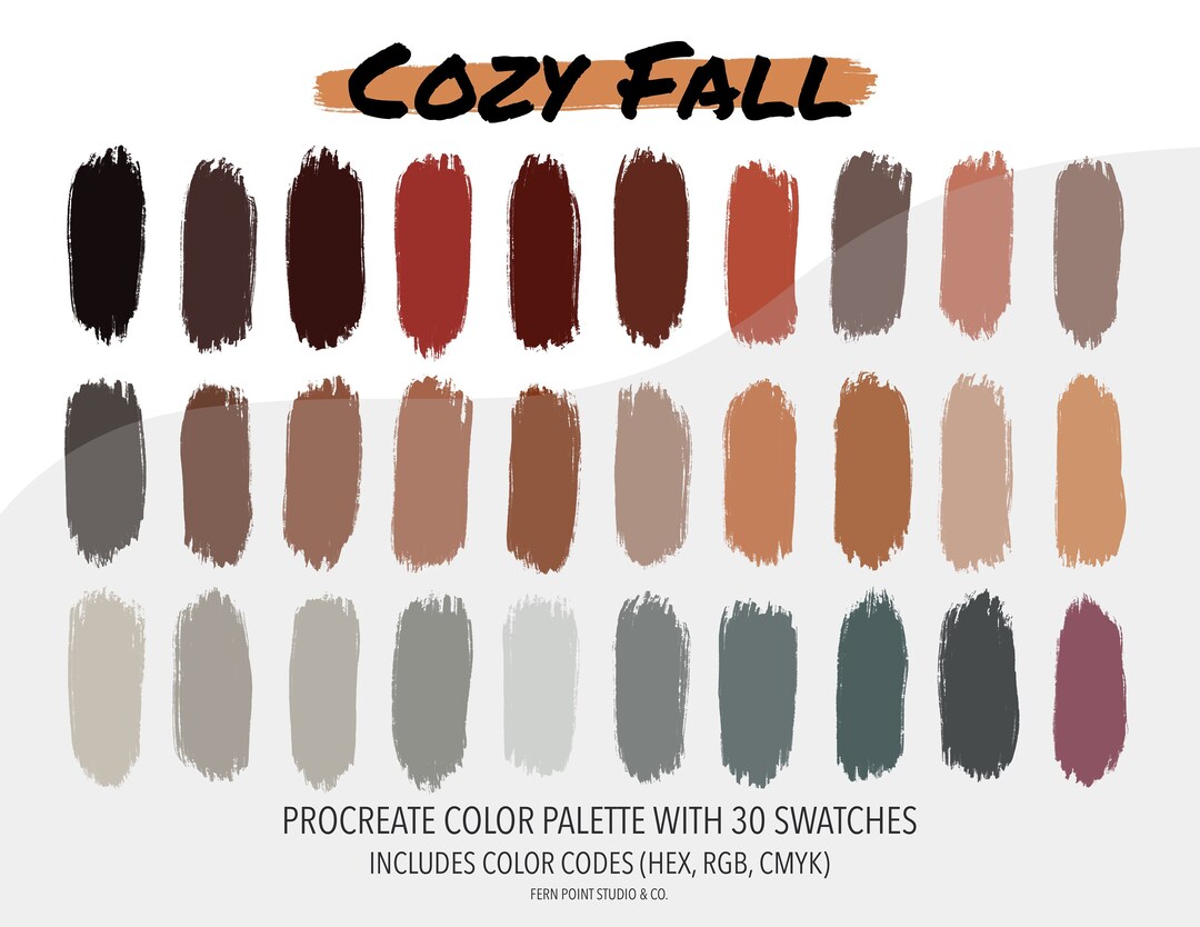 Procreate Color Palette Cozy Fall Instant Download Digital File Color ...