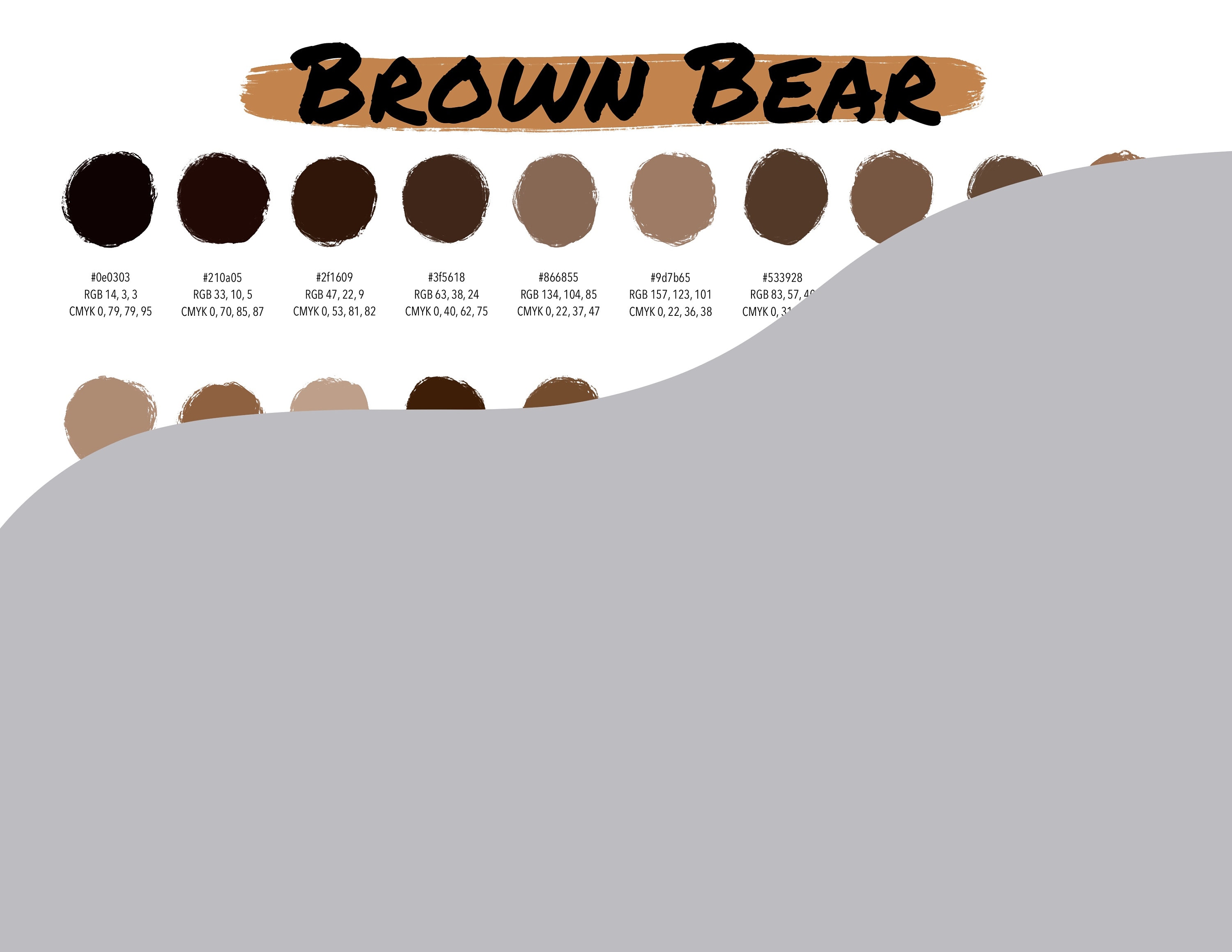 Procreate Color Palette | Brown Bear | Instant Download | Digital File ...