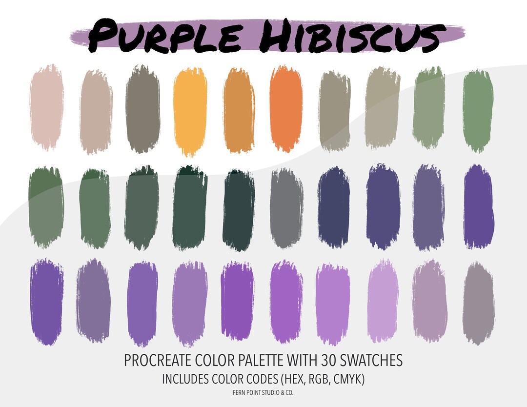 Procreate Color Palette | Purple Hibiscus | Instant Download | Digital ...