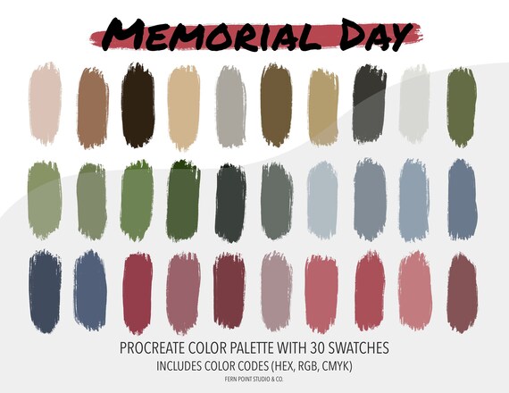Procreate Color Palette Memorial Day Instant Download - Etsy