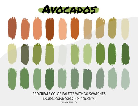 Procreate Color Palette Avocados Instant Download - Etsy