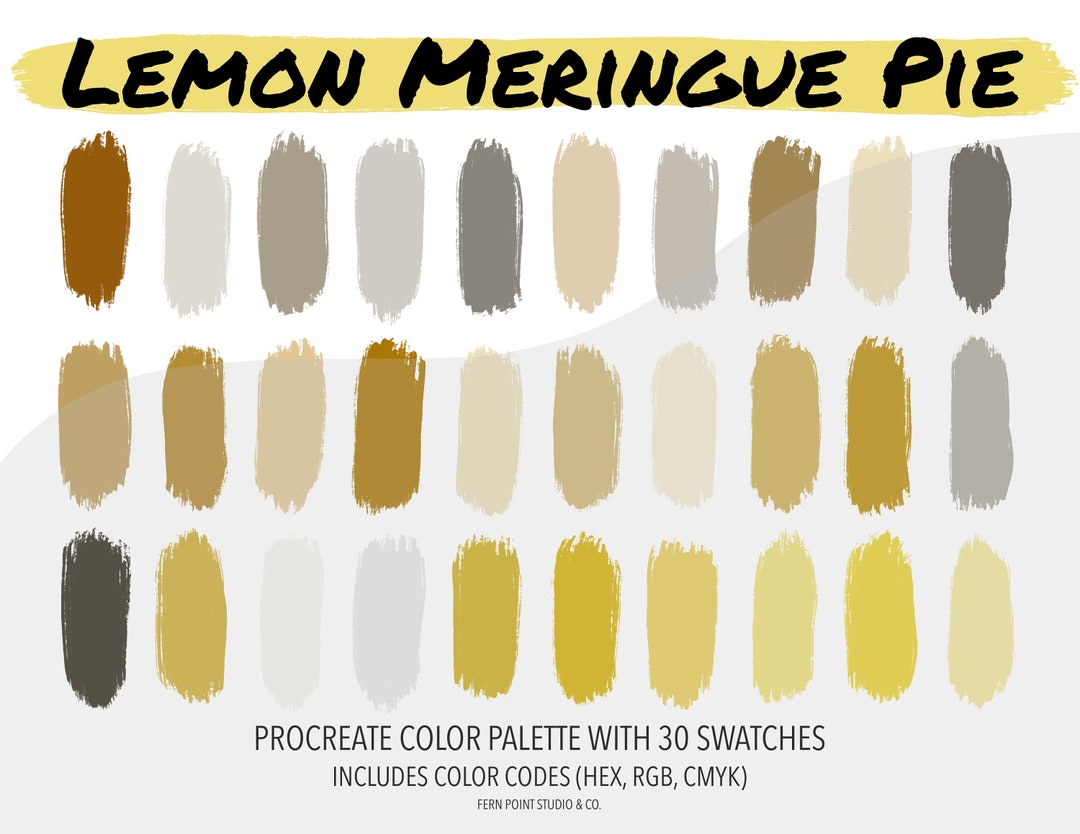 Procreate Color Palette Lemon Meringue Pie Instant Download Digital ...