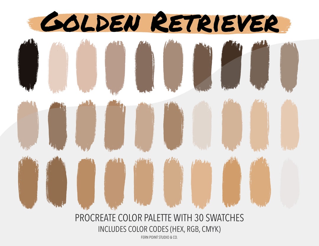 Procreate Color Palette | Golden Retriever | Instant Download | Digital ...