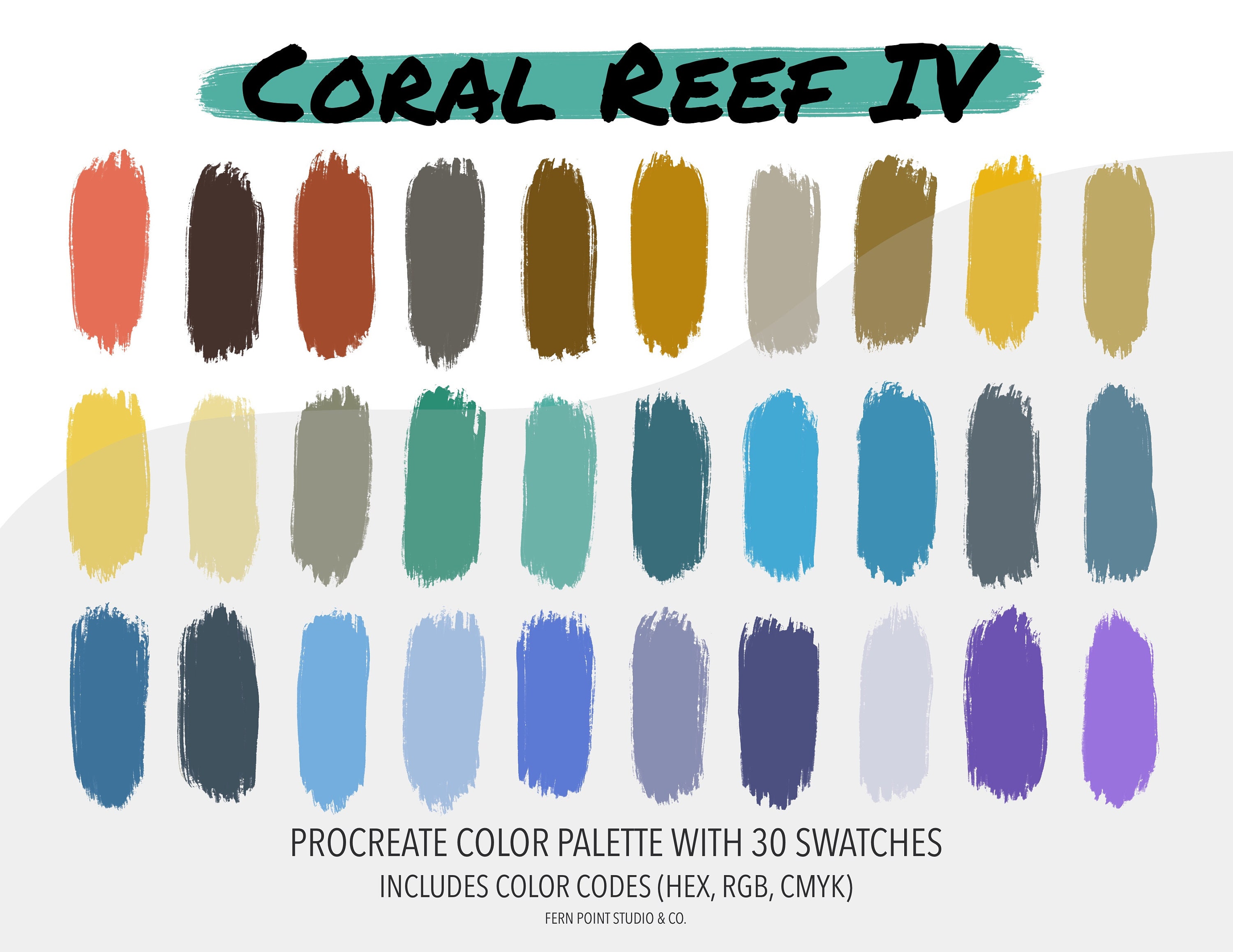 Procreate Color Palette | Coral Reef 4 | Instant Download | Digital ...