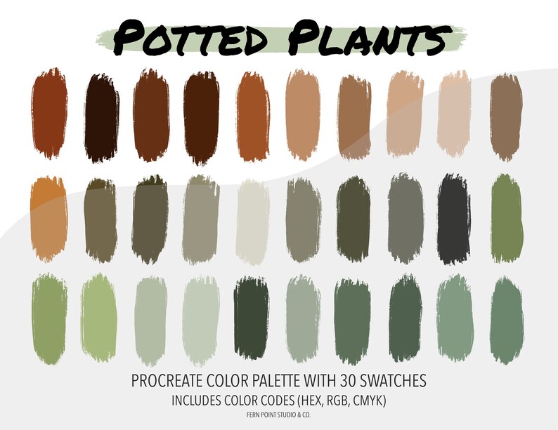 Procreate Color Palette Potted Plants Instant Download Digital File ...