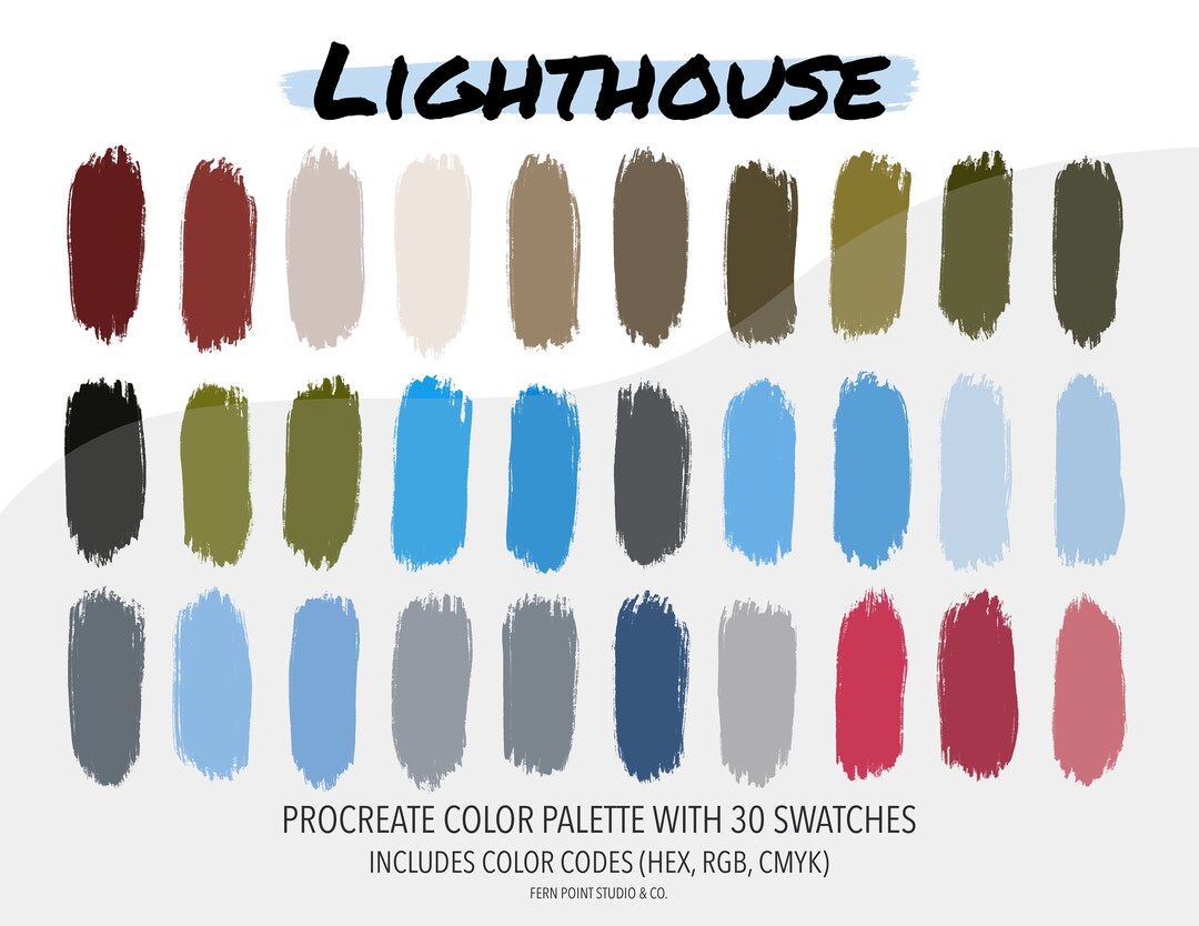 Procreate Color Palette | Lighthouse | Instant Download | Digital File ...