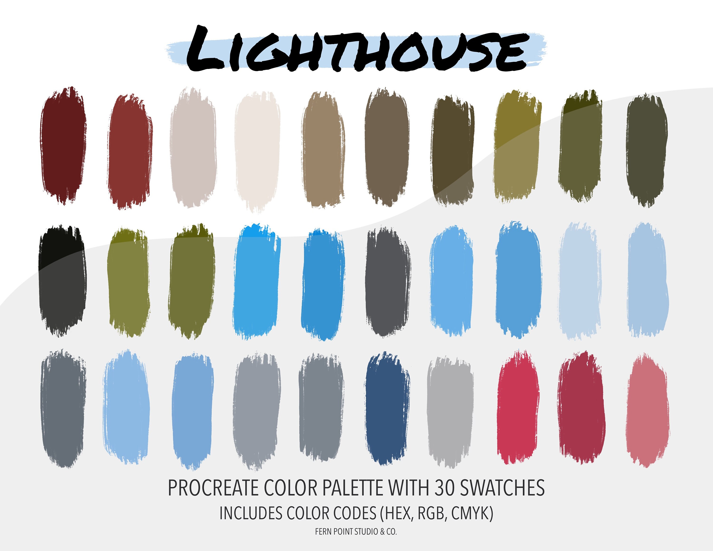 Procreate Color Palette | Lighthouse | Instant Download | Digital File ...