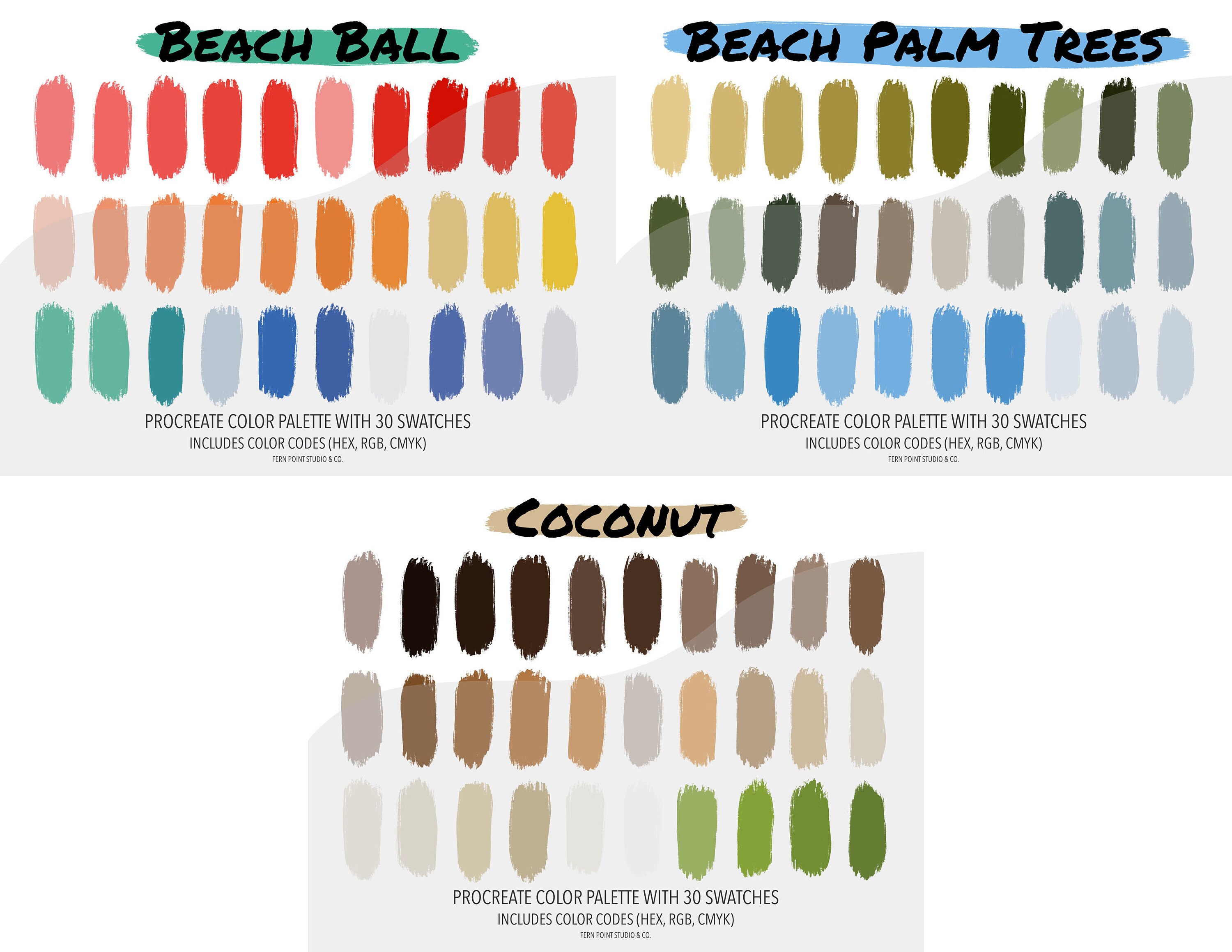 Procreate Color Palette Bundle | 9 Palettes | Hawaii | Instant Download ...