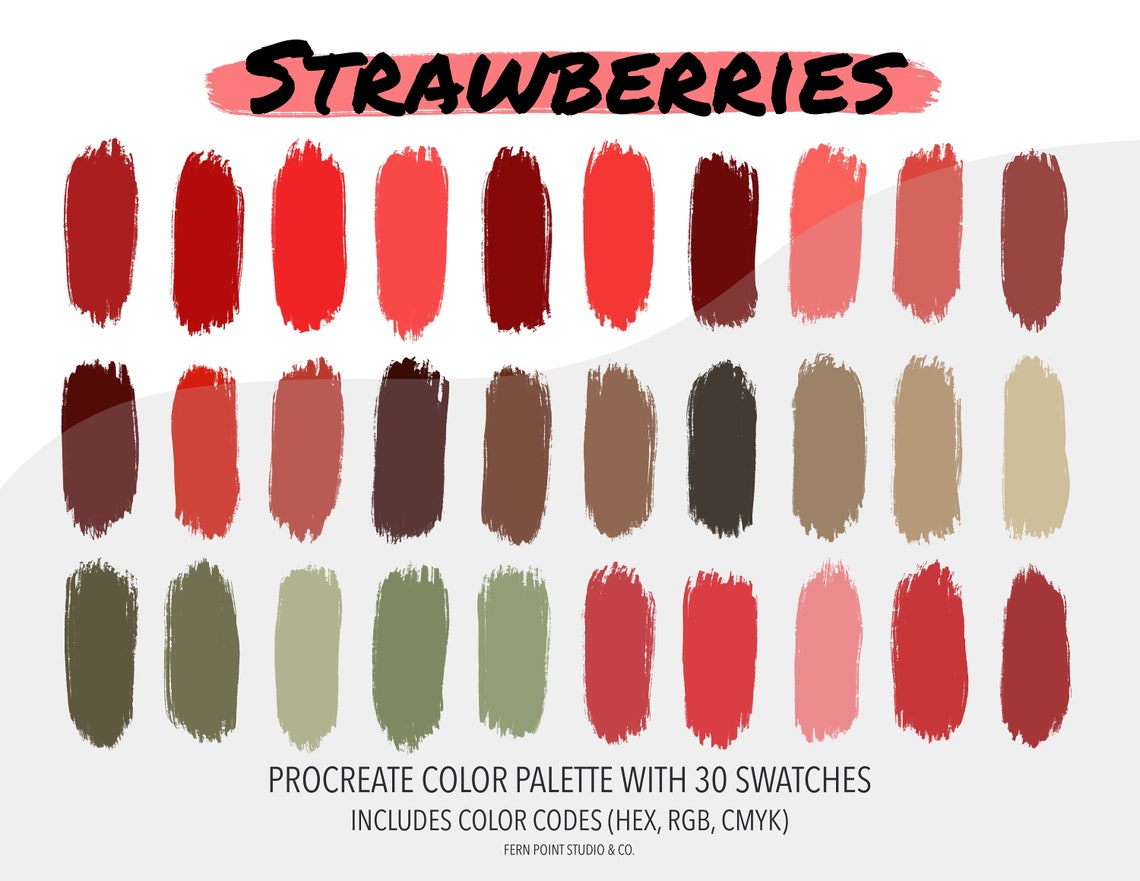 Procreate Color Palette | Strawberries | Instant Download | Digital ...