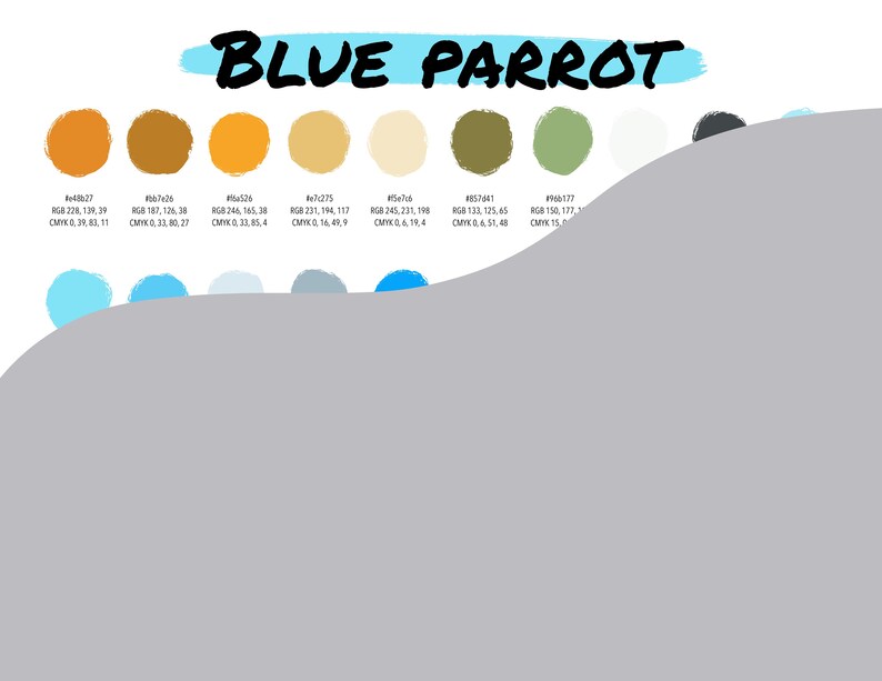 Procreate Color Palette Blue Parrot Instant Download Digital File Color ...
