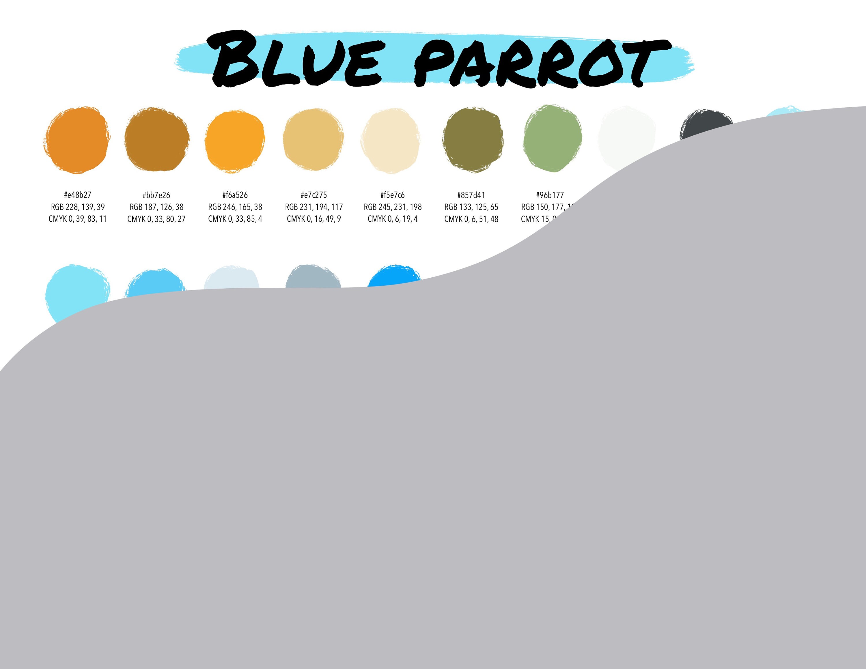 Procreate Color Palette Blue Parrot Instant Download Digital File Color ...