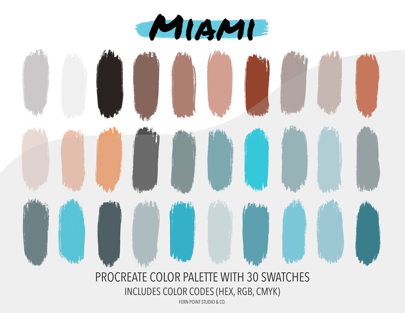 Procreate Color Palette | Miami | Instant Download | Digital File ...