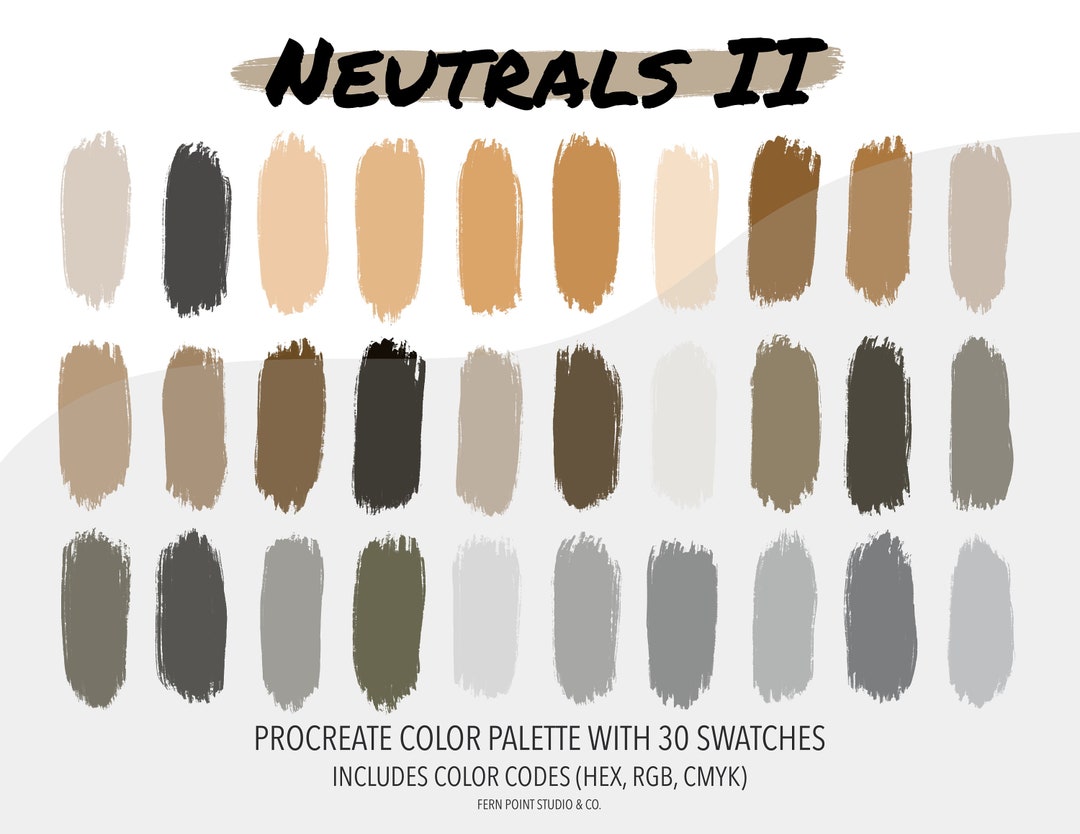 Procreate Color Palette | Neutrals 2 | Instant Download | Digital File ...