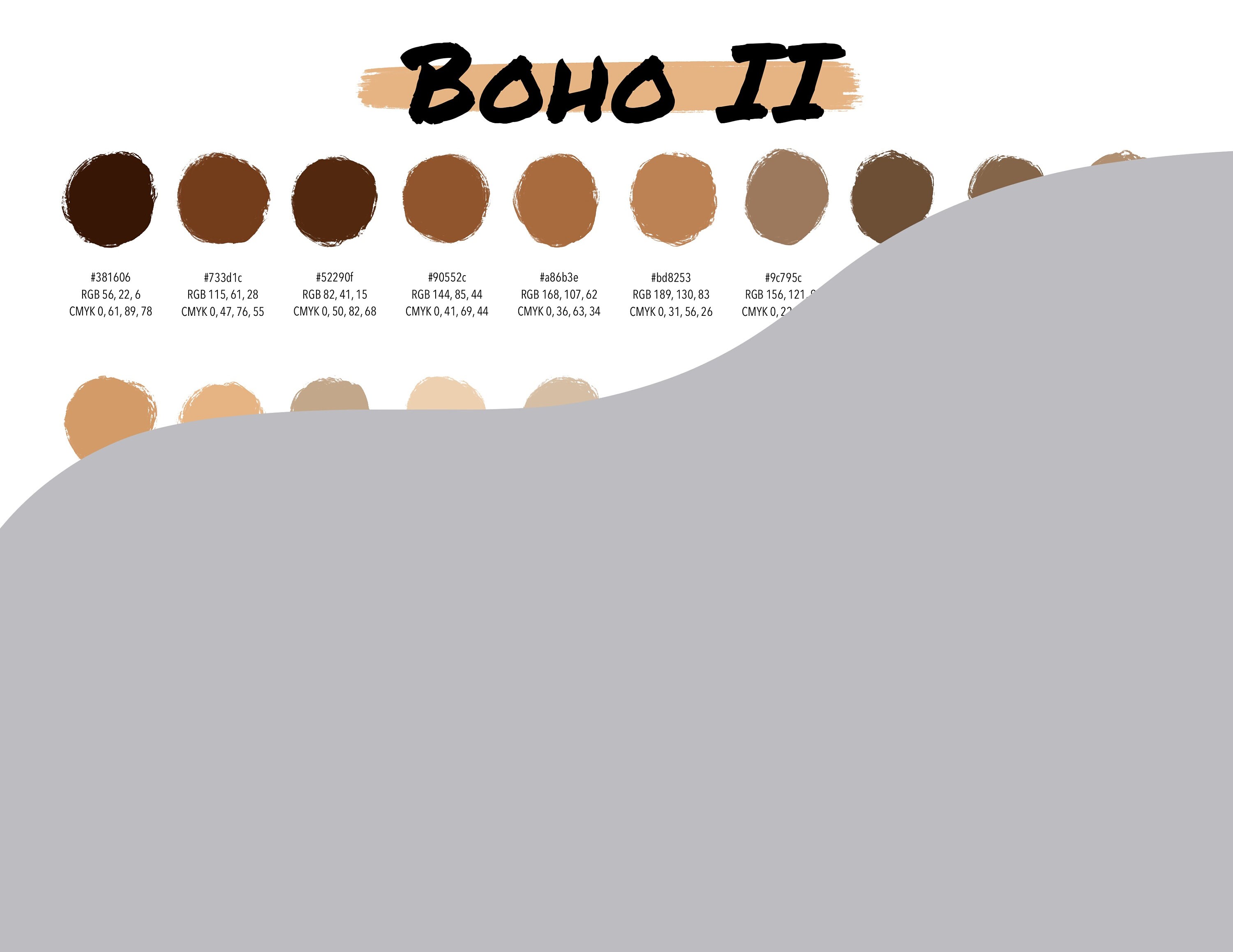 Procreate Color Palette Boho 2 Instant Download Digital File Color Swatches Color