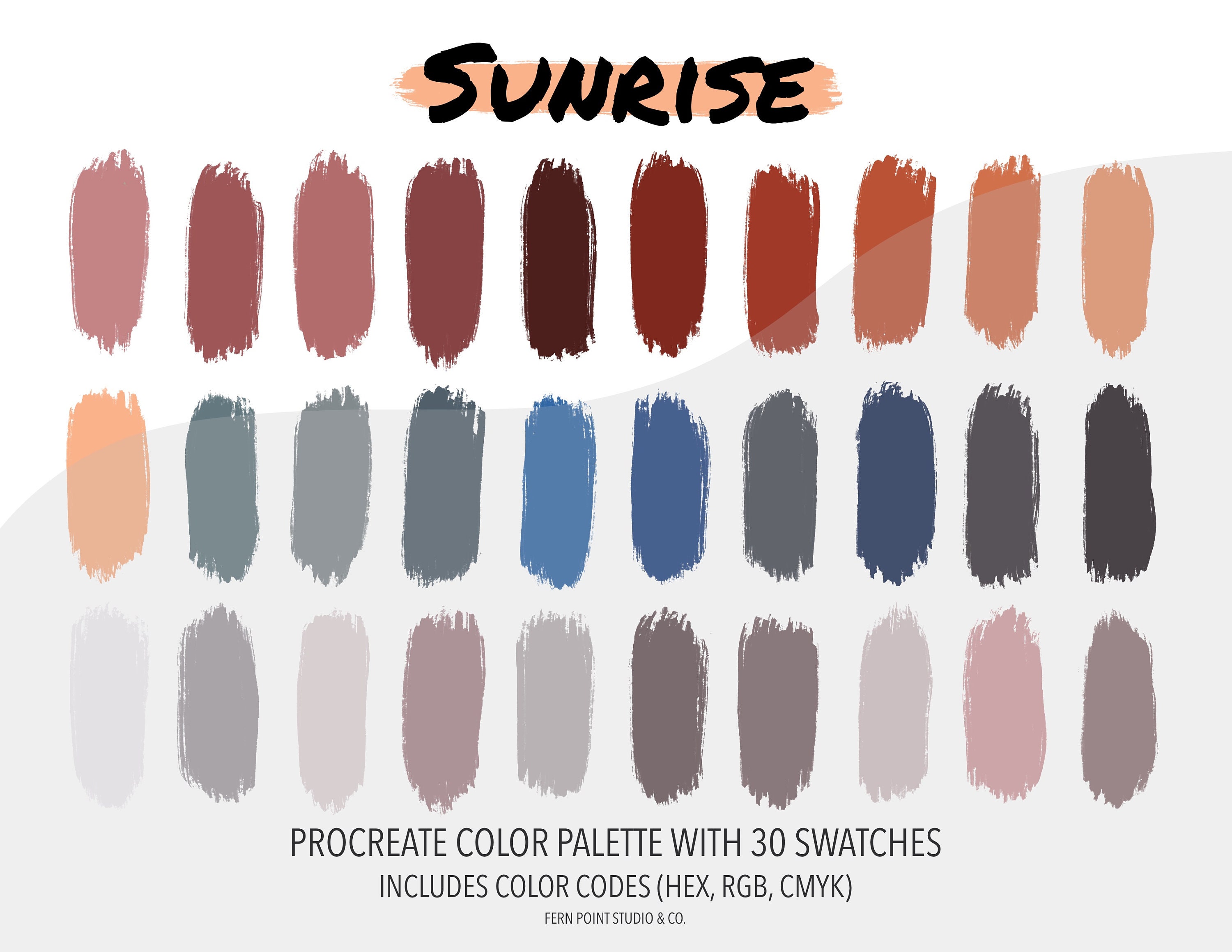 Procreate Color Palette | Sunrise | Instant Download | Digital File ...