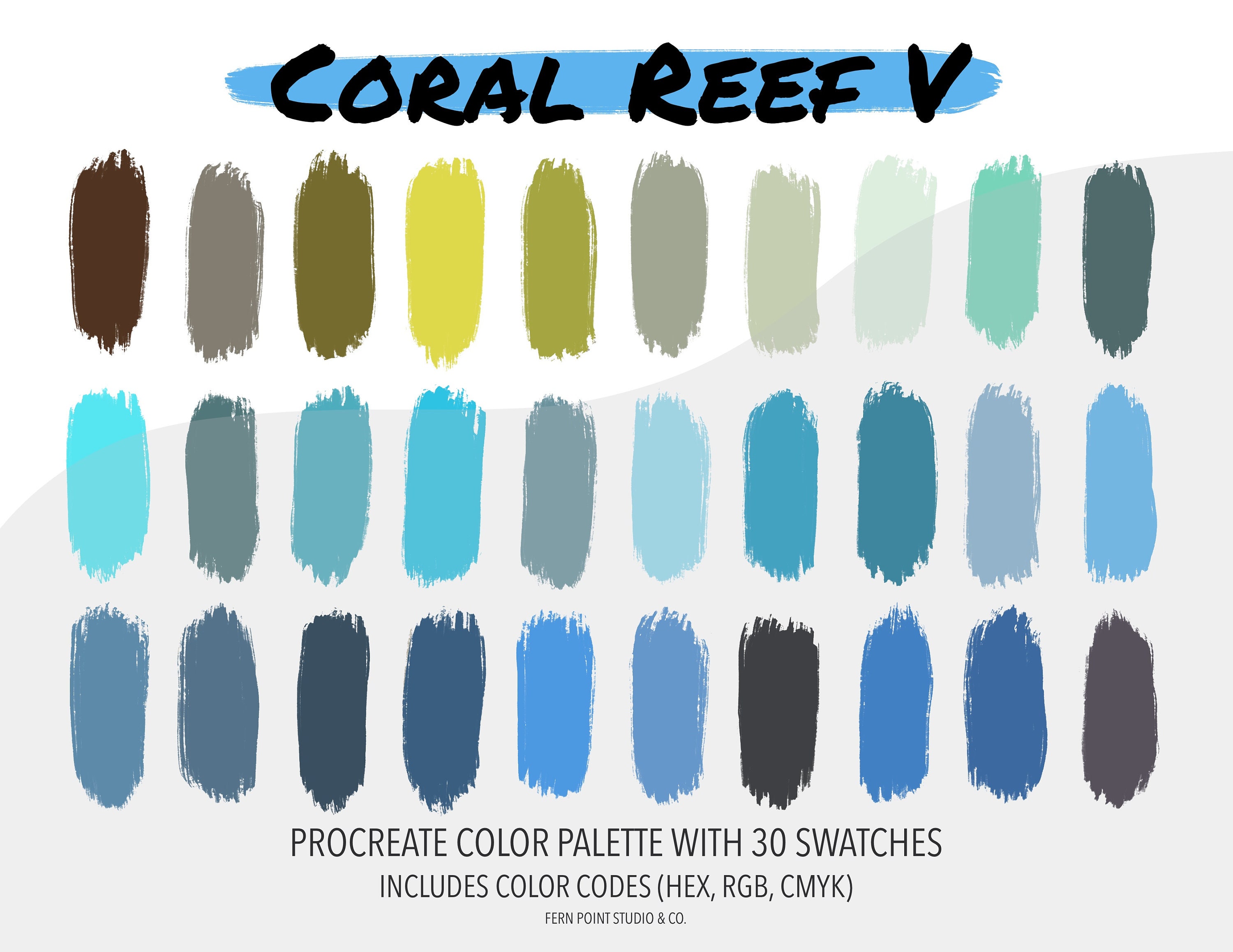Procreate Color Palette | Coral Reef 5 | Instant Download | Digital ...