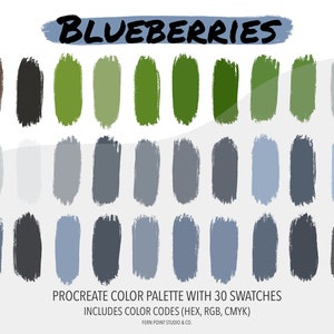 Procreate Color Palette Blueberries Instant Download Digital File Color ...
