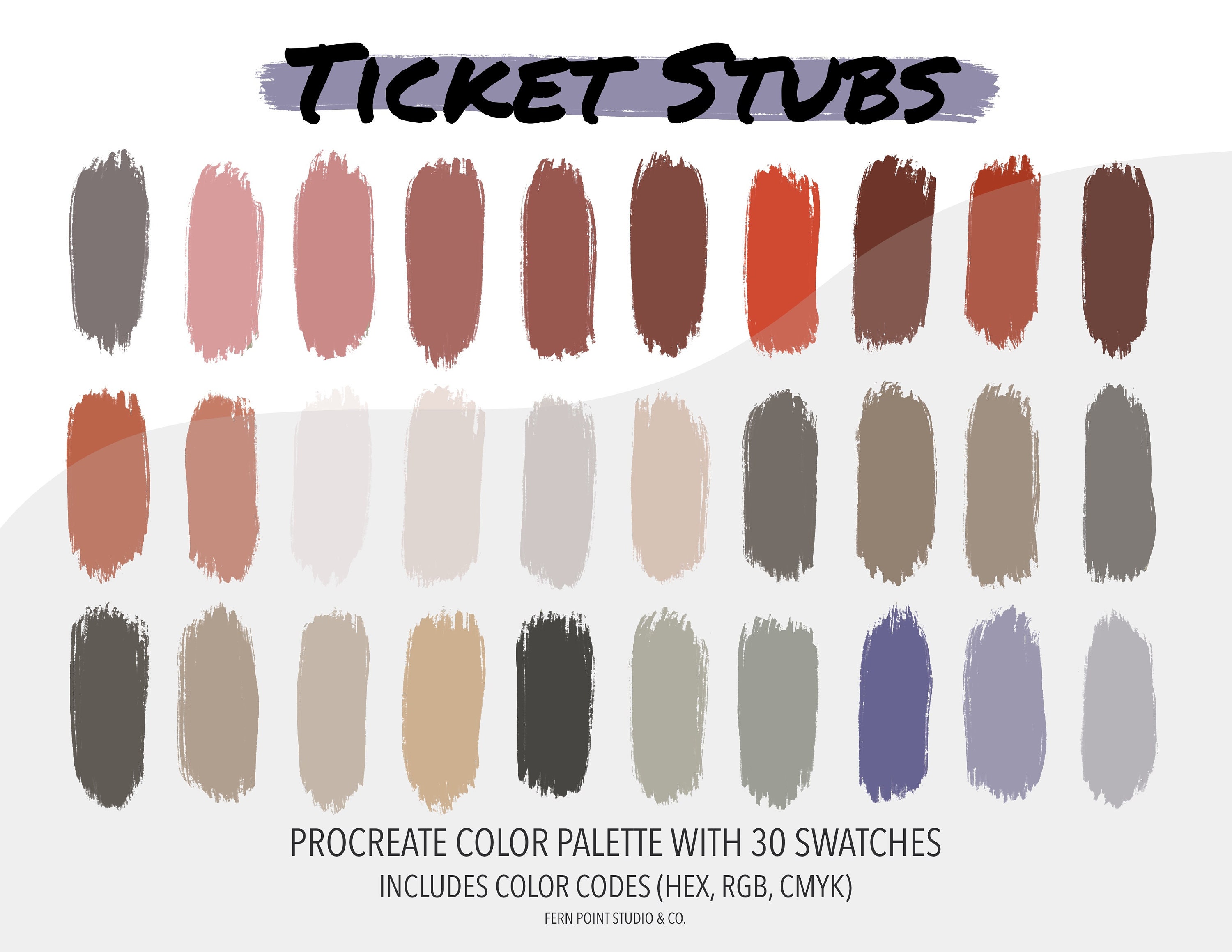 Procreate Color Palette Ticket Stubs Instant Download Digital File ...