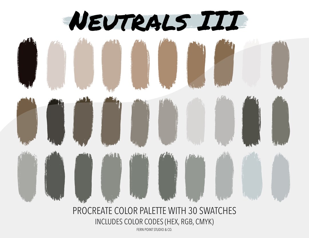 Procreate Color Palette | Neutrals 3 | Instant Download | Digital File ...