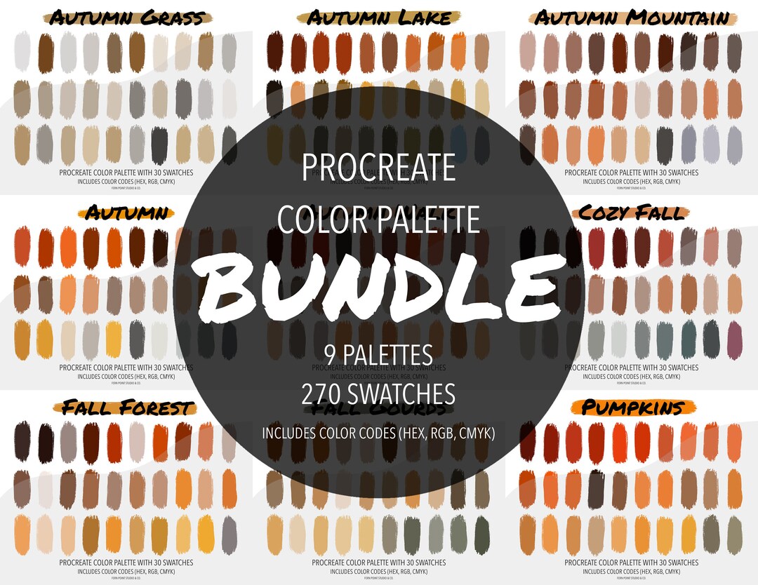 Procreate Color Palette Bundle | 9 Palettes | Fall | Instant Download ...