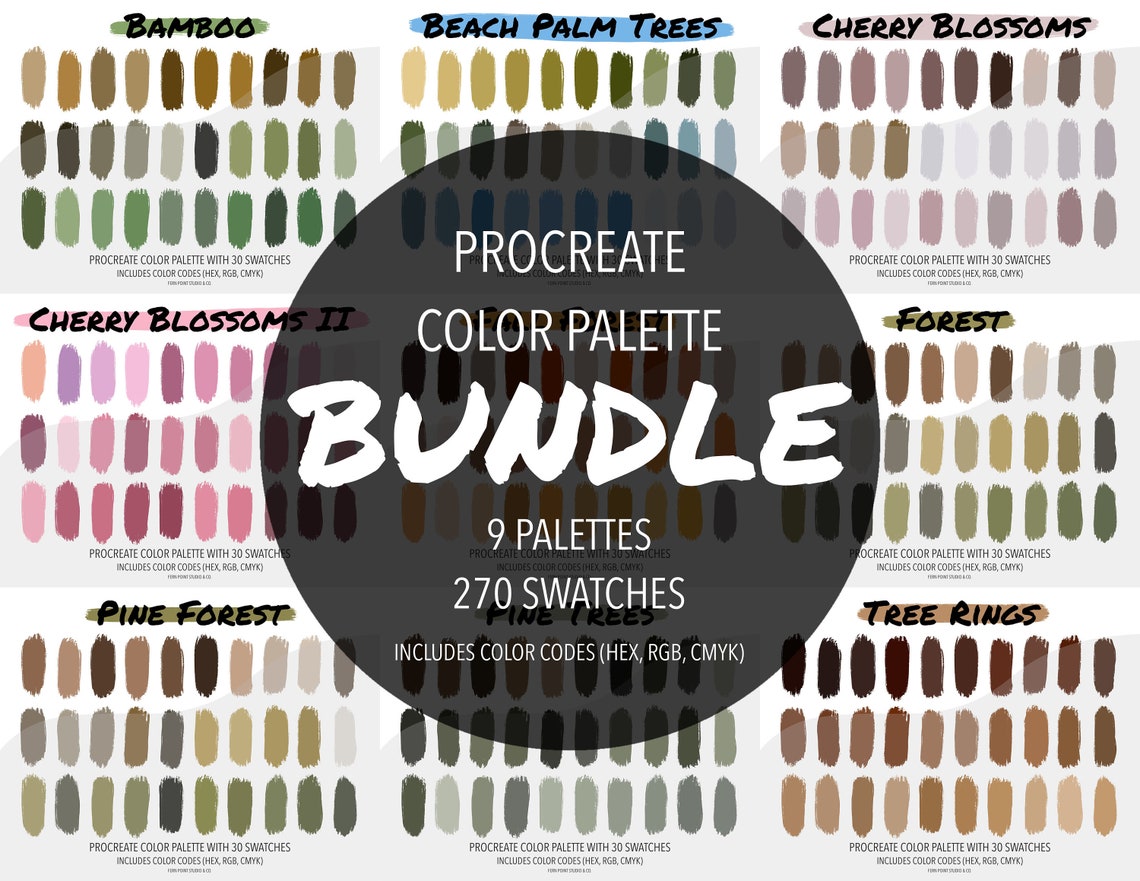 Procreate Color Palette Bundle 9 Palettes Trees Instant Download ...