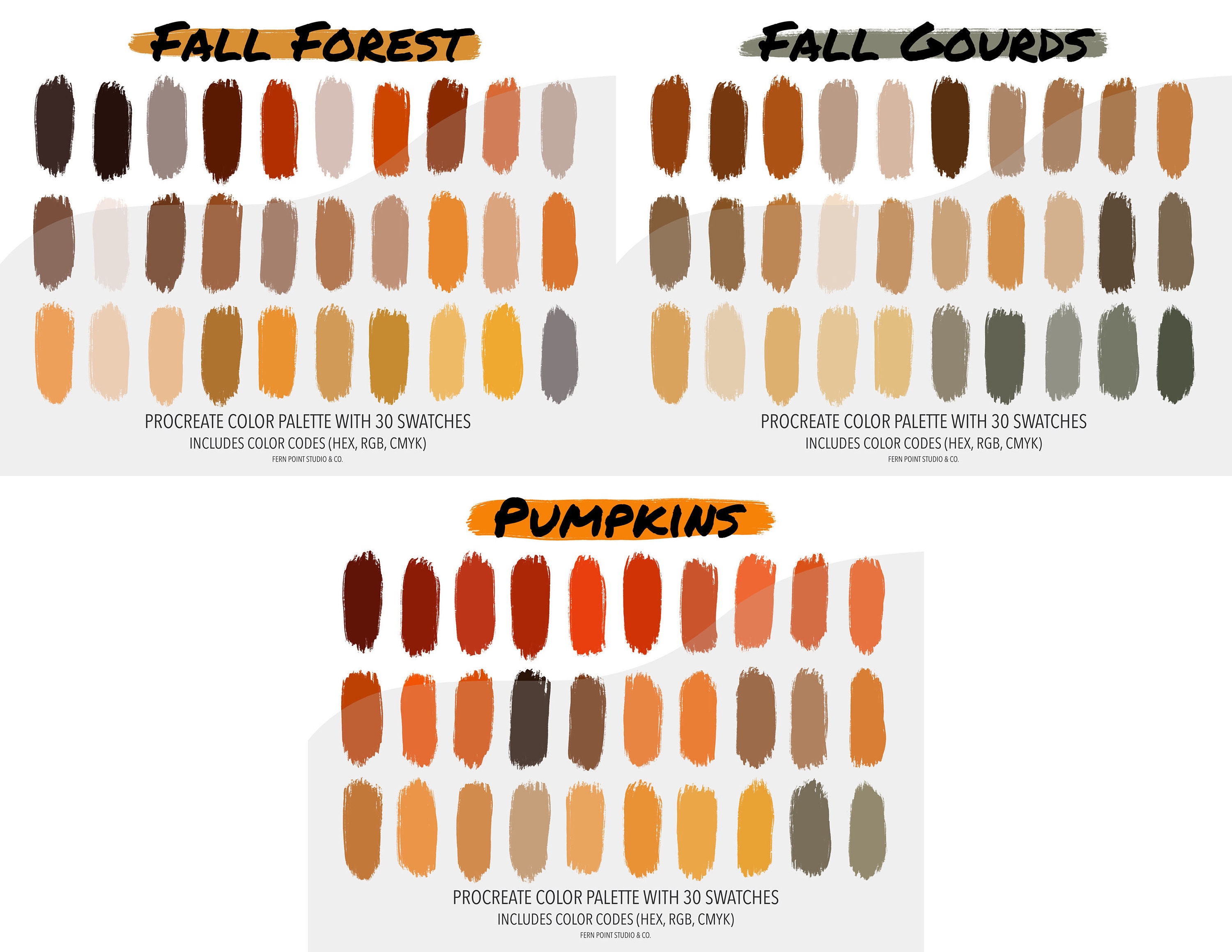 Procreate Color Palette Bundle | 9 Palettes | Fall | Instant Download ...